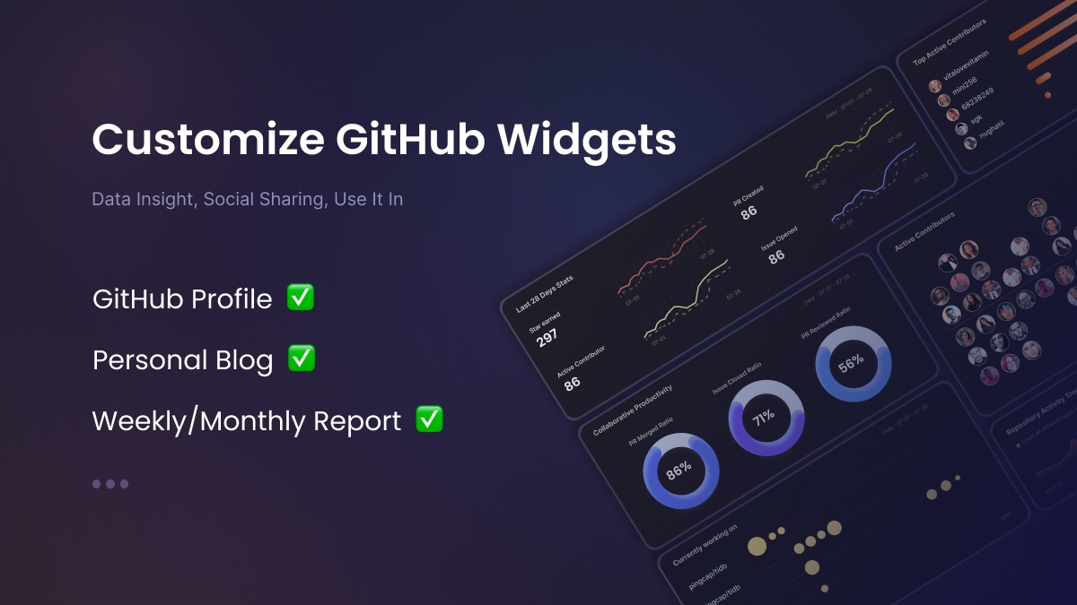 Customize GitHub Widgets: Data Insight, Social Sharing | OSS Insight